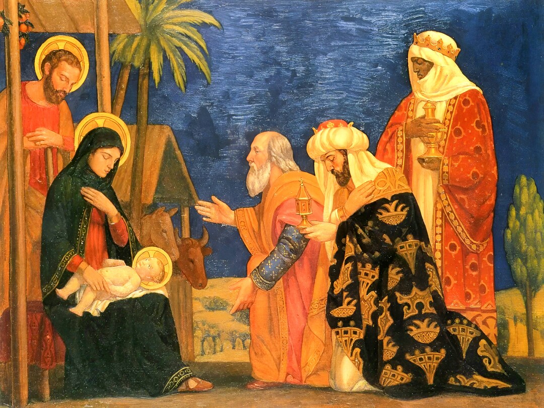 Christmas Nativity Icon Adoration of the Magi 3 Kings Jesus Digital ...
