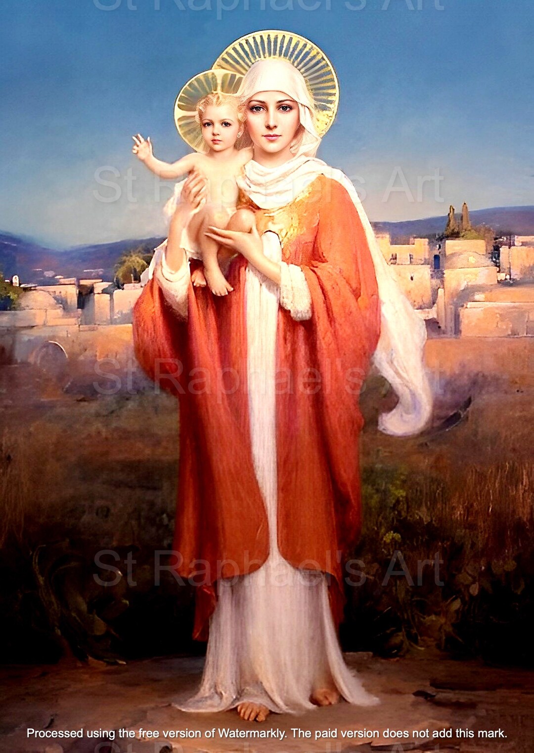 Our Lady of Palestine Icon Art, Holy Land Israel (digital Download) - Etsy