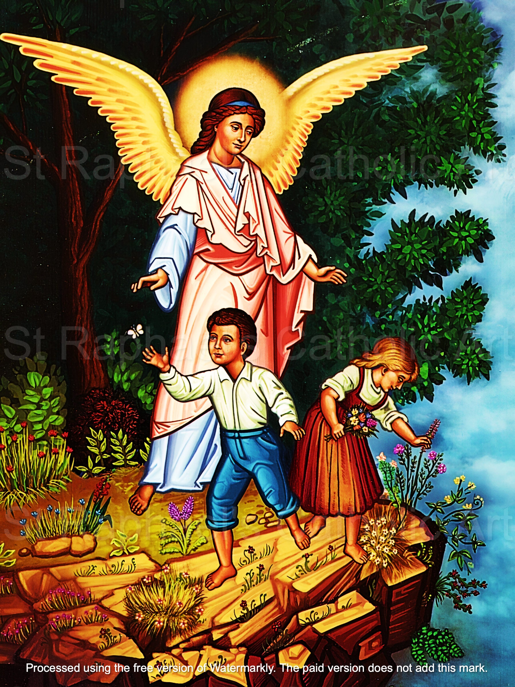 Guardian Angel Child Protection Catholic Art Digital Downloads Devotion ...