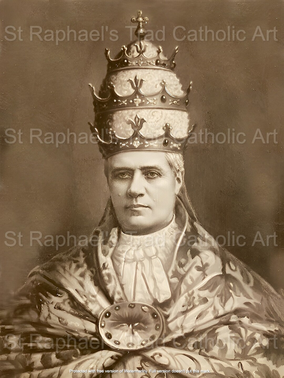 Pope Pius X Papal Tiara Rare Pictures Art Vatican Church Traditional ...