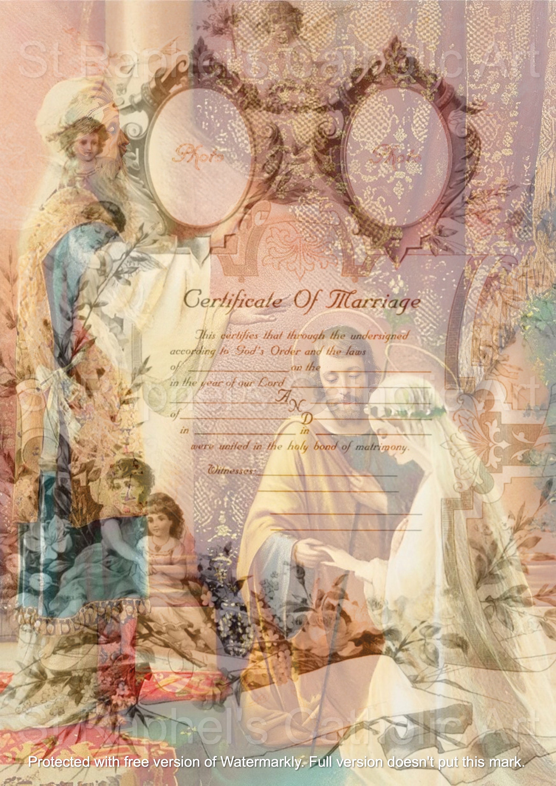 Catholic Marriage Certificate Traditional Mass Matrimony - Etsy