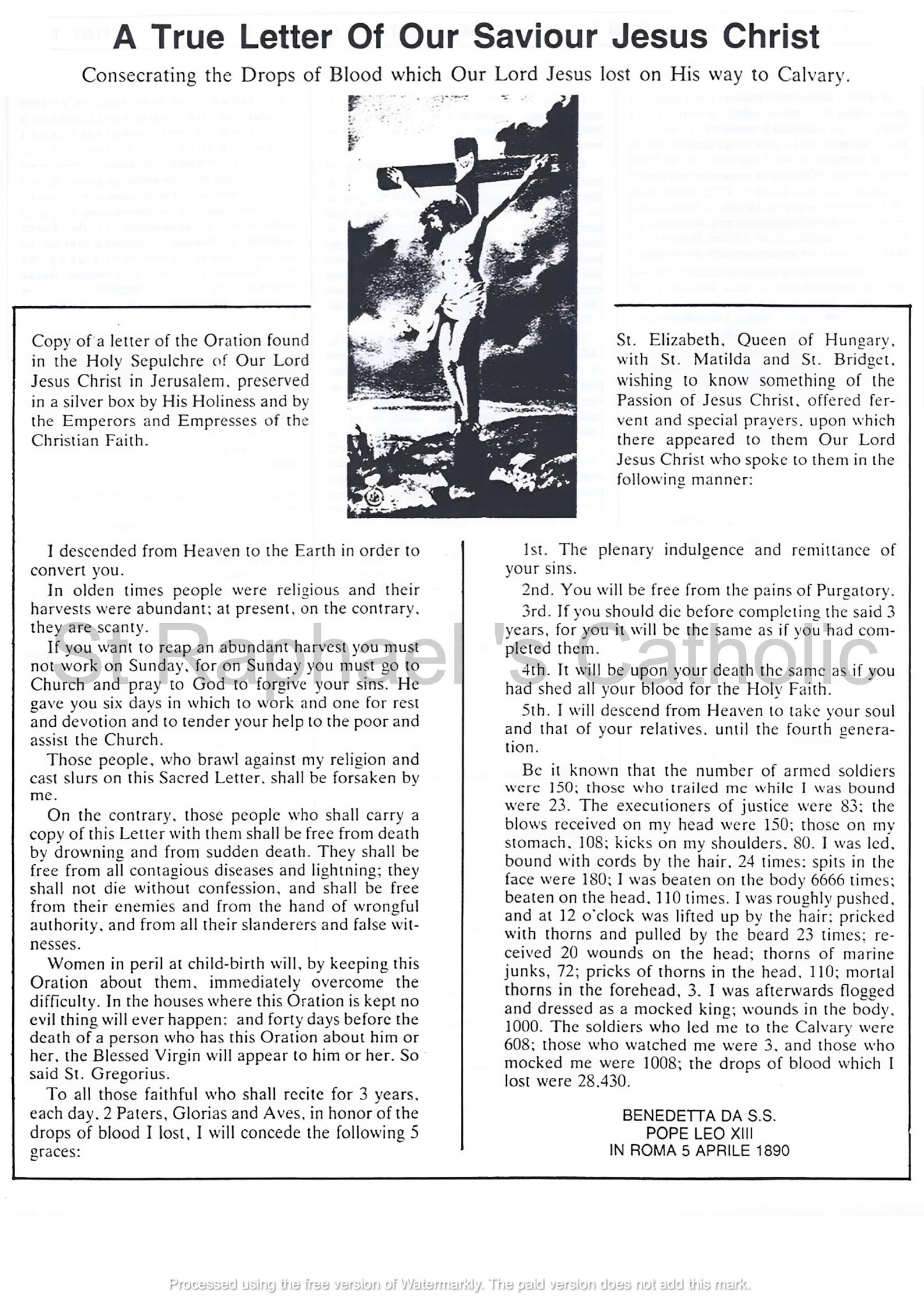 Catholic Our Lord and Saviour Jesus Christ True Letter Digital ...