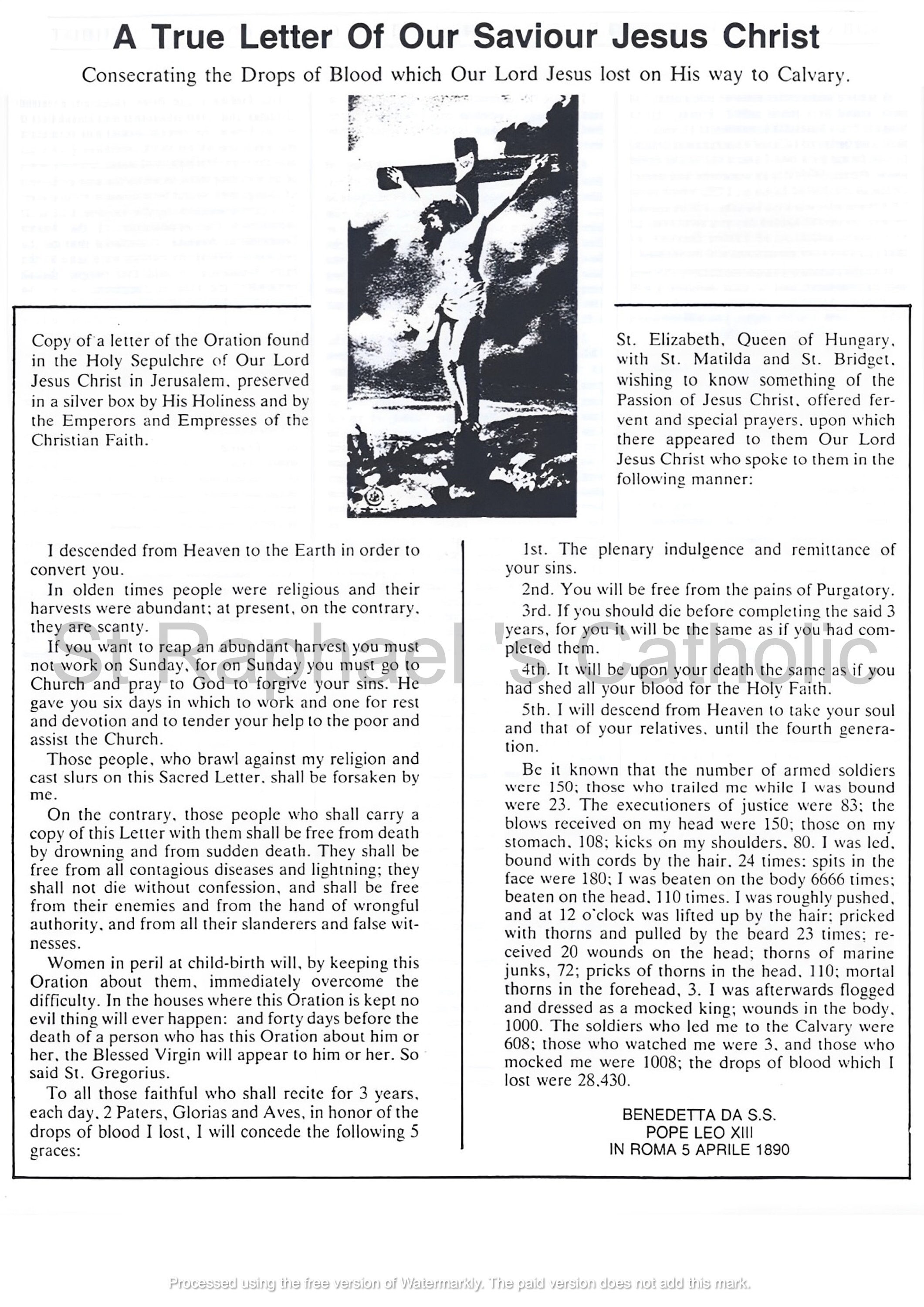 Catholic Our Lord and Saviour Jesus Christ True Letter Digital ...