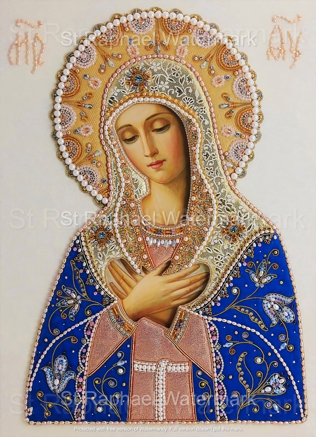 Beautiful Virgin Mary Icon Catholic Orthodox Our Lady Digital Downloads ...