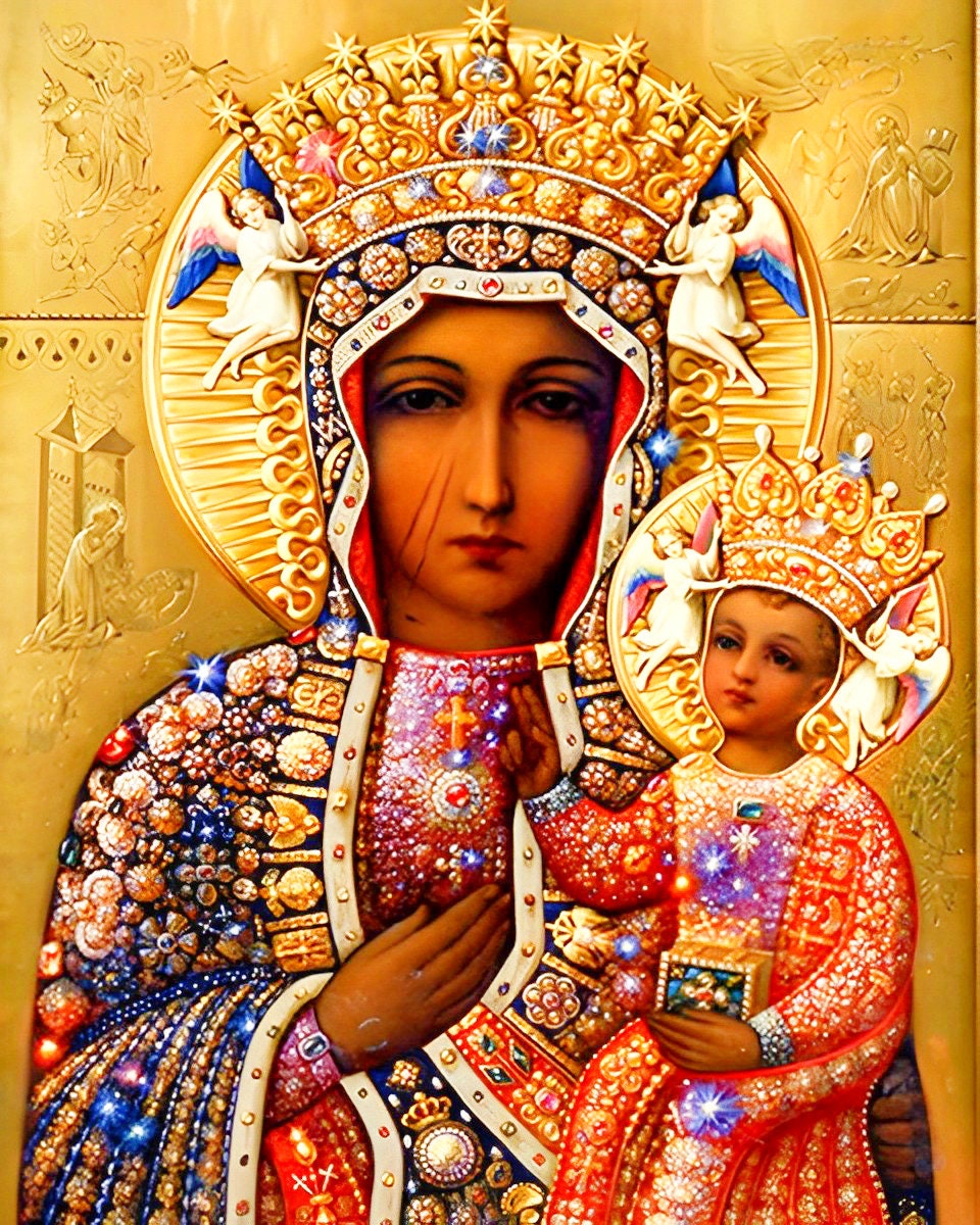 Our Lady of Częstochowa Black Madonna Queen of Poland Catholic Icon ...