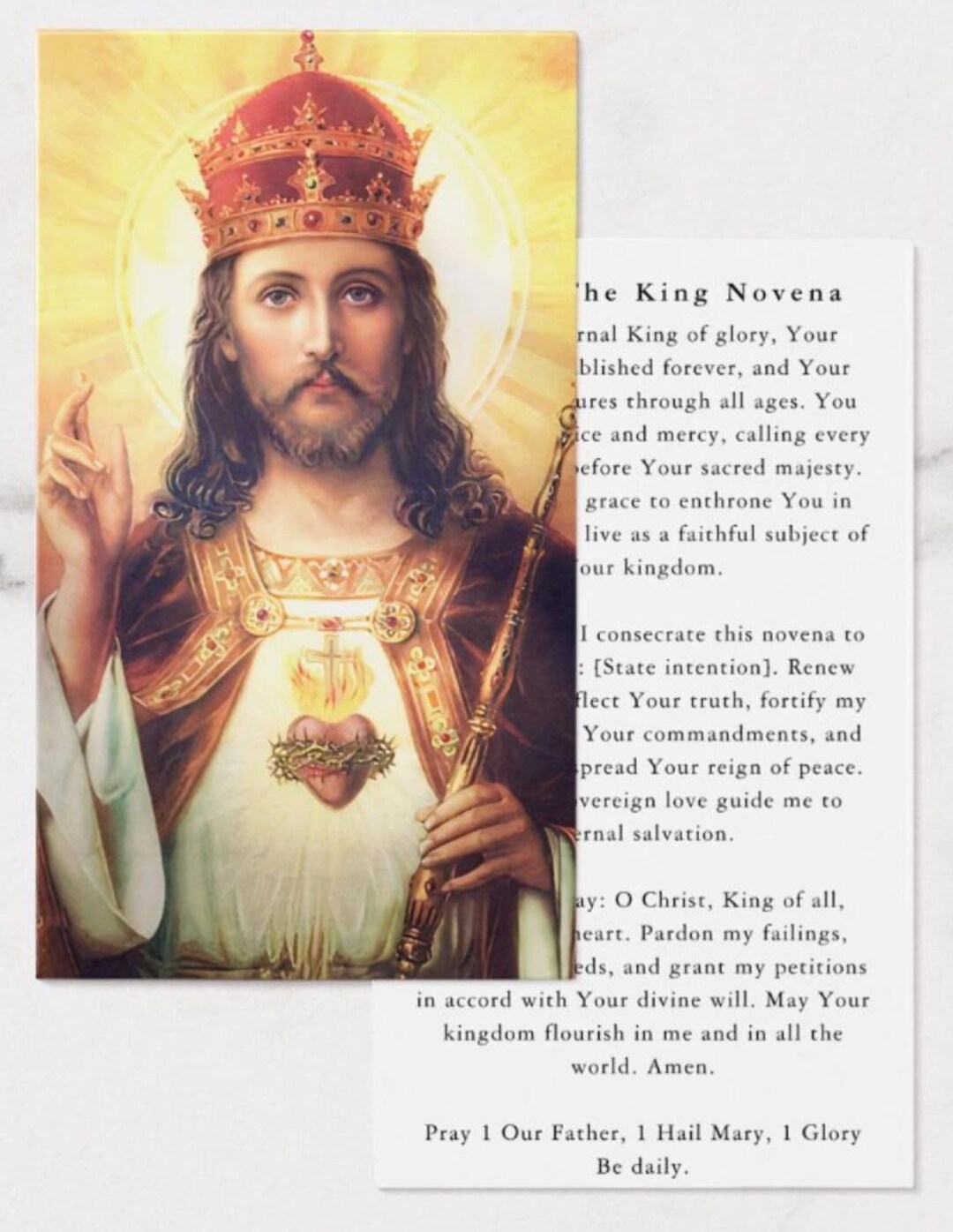 Christ the King Prayer Cards: Traditional Catholic Novena (x100) - Etsy