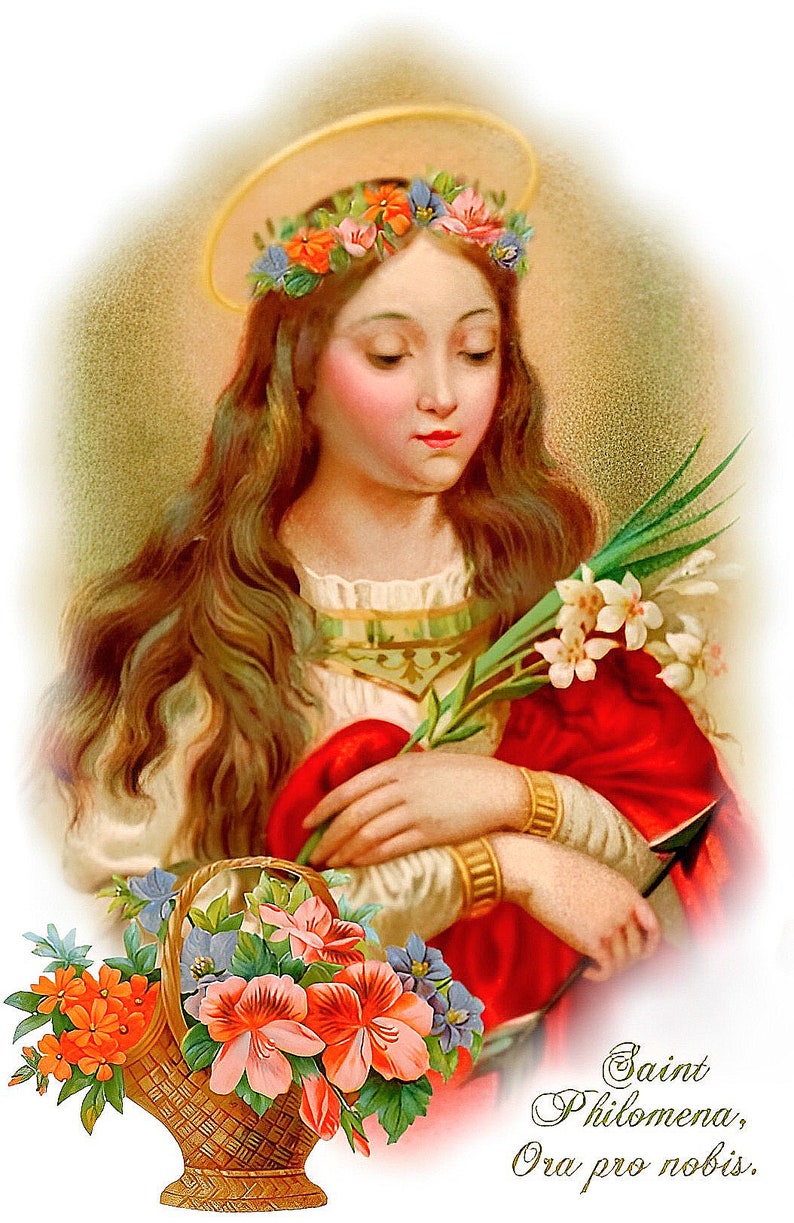 St Philomena Art Print – Catholic Virgin Martyr Digital Downloads - Etsy