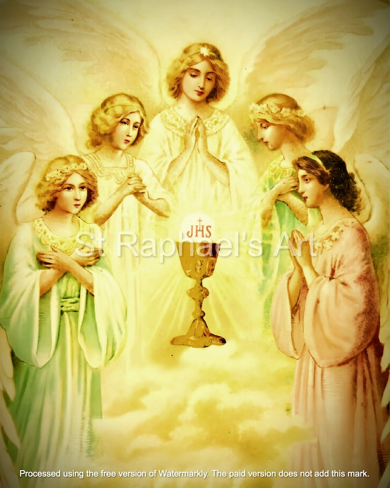 Angels Eucharistic Adoration Chalice Blessed Sacrament Holy Sacrifice ...