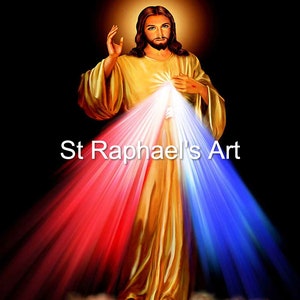 Jesus Divine Mercy Our Lord Catholic Art Christianity Saviour Sacred ...