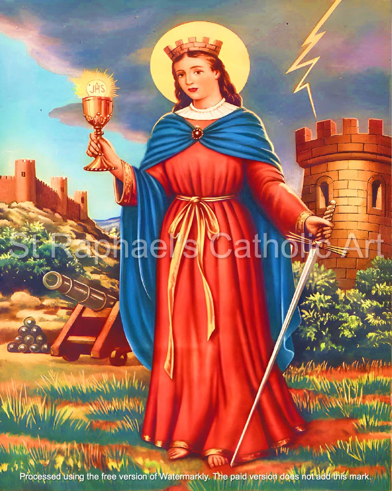 St Barbara Patron Saint Protection Military Lightning Santa Barbara ...