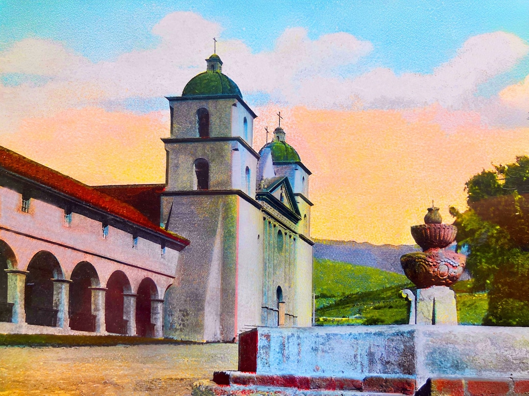 California Mission Santa Barbara Spanish Art Pictures Digitally ...