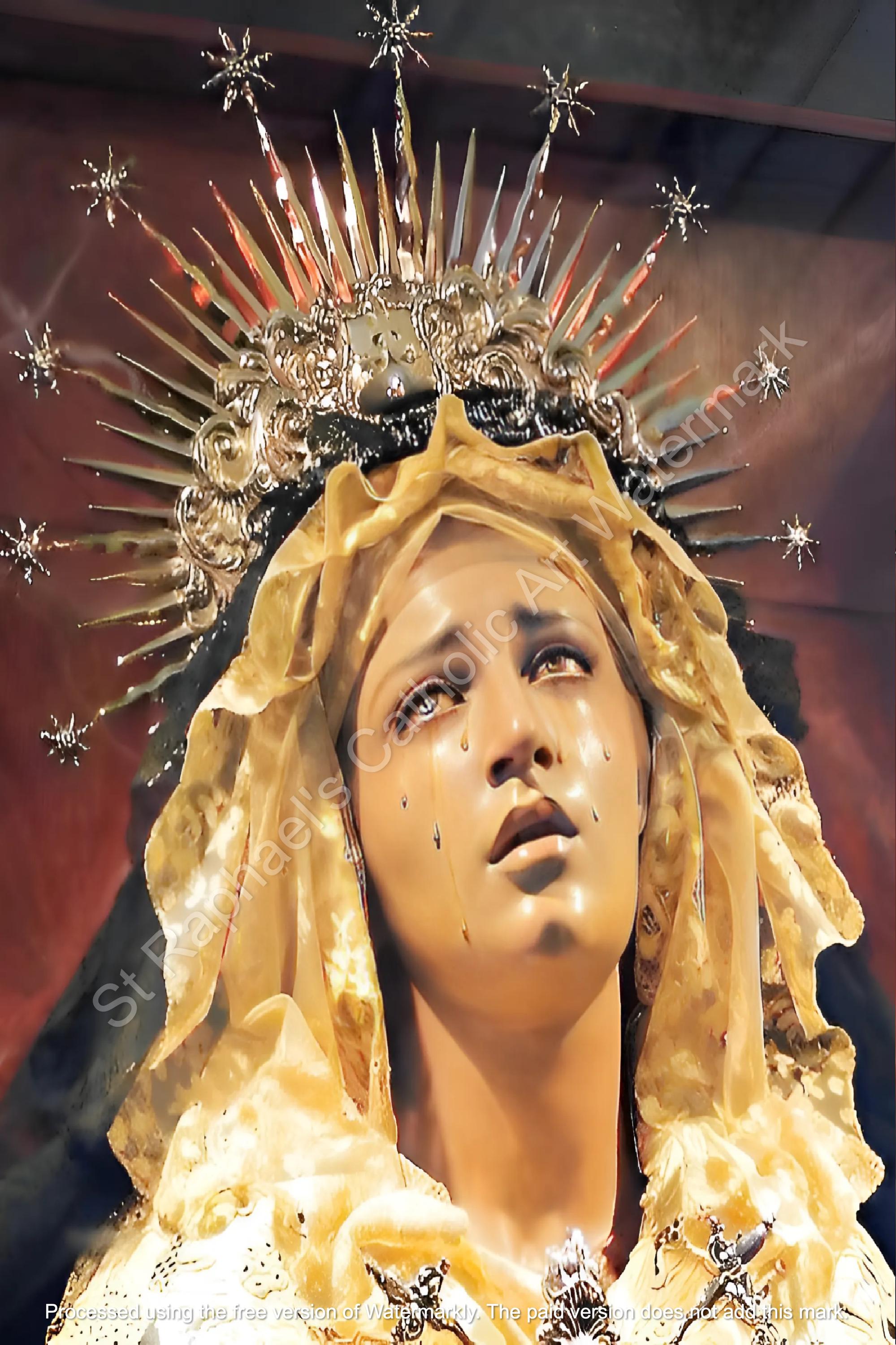 Our Lady Crying Virgin Mary Statue Catholic Digital Downloads - Etsy