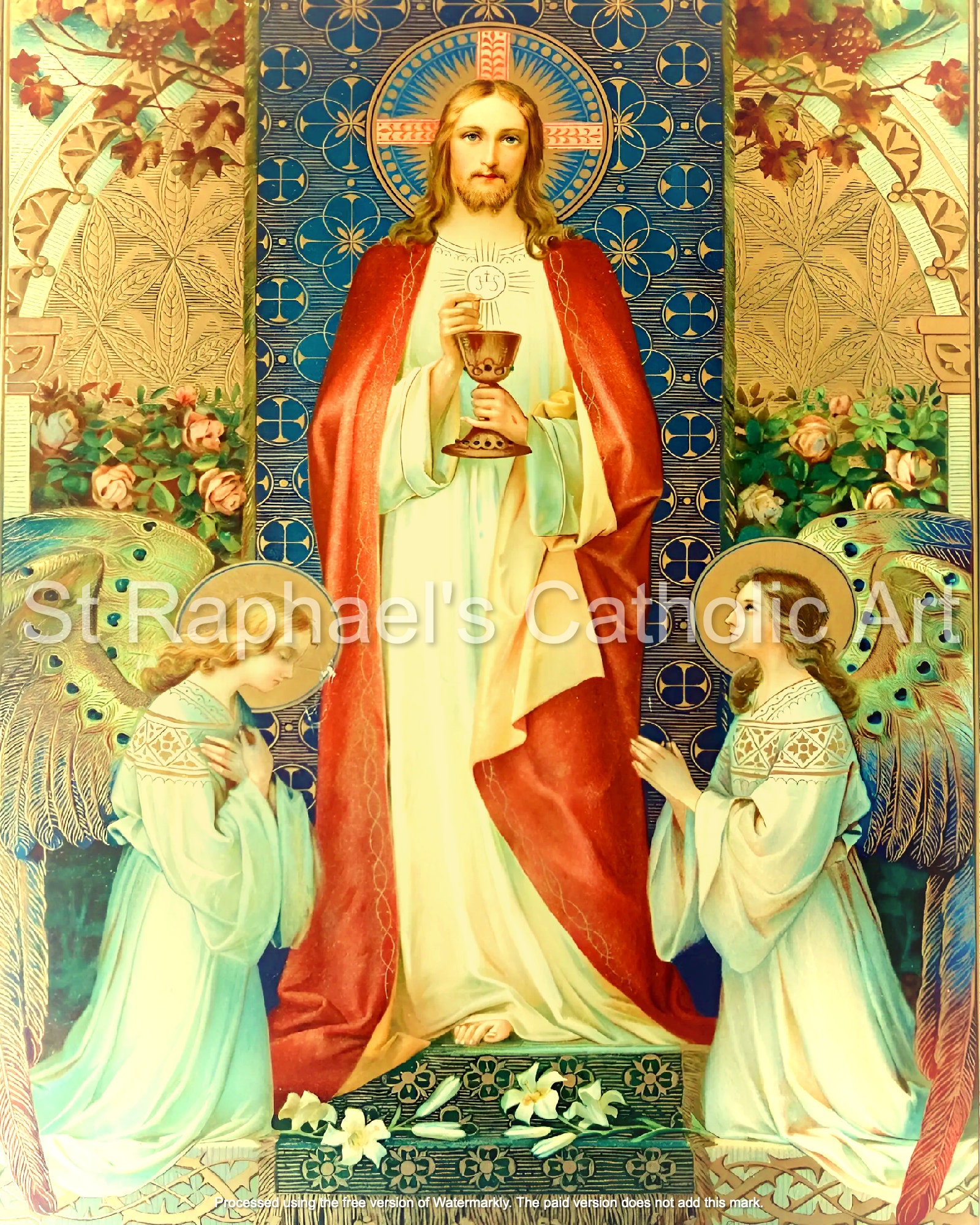 Jesus Holy Communion Catholic Angels Adoration Holy Sacrifice of the ...