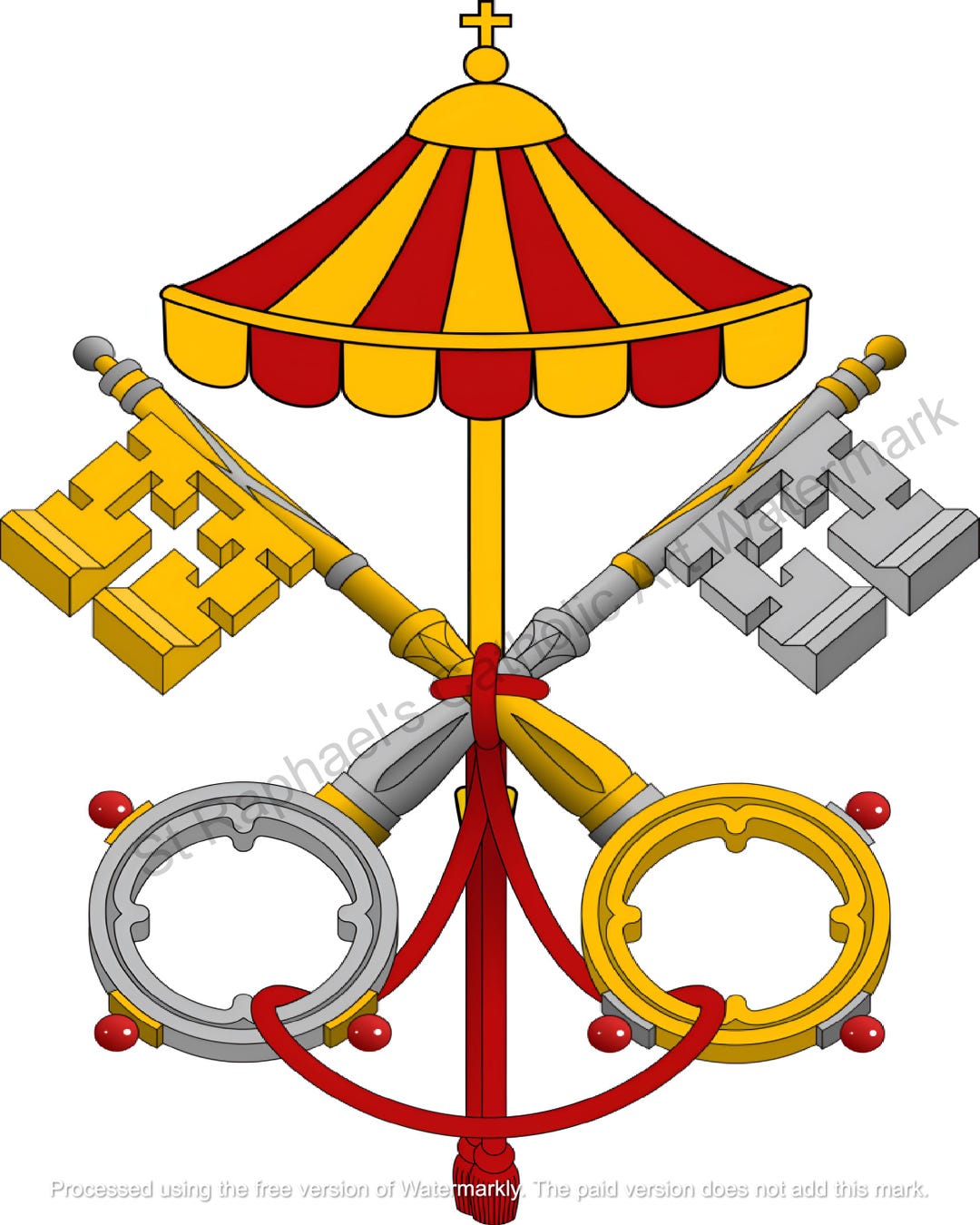 Catholic Sede Vacante Vatican Symbol Flag Banner Church Election of a ...