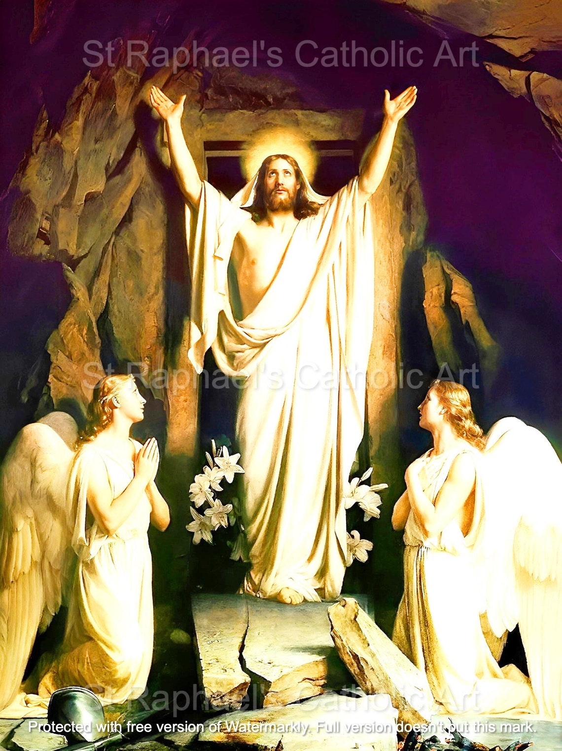 Jesus Resurrection Easter Christ is Risen Alleluia Catholic Christian ...