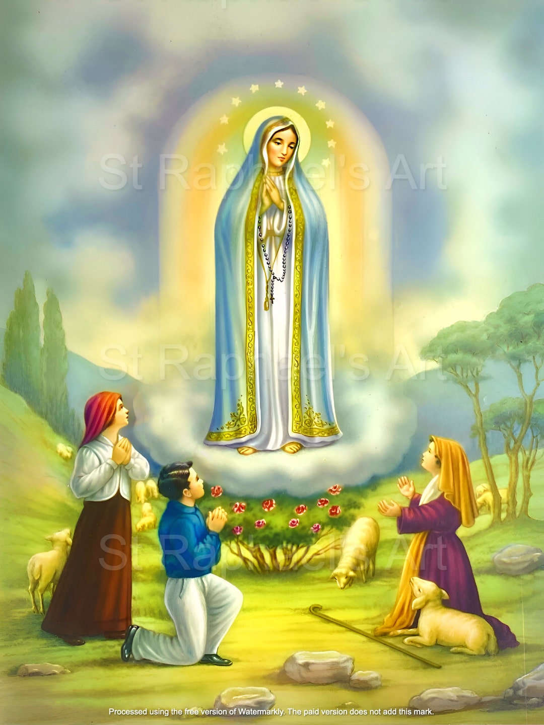 Our Lady of Fatima Portugal Virgin Mary Children Miracle Catholic ...