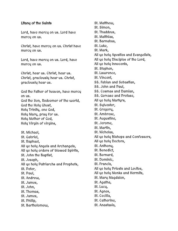 Litany of the Saints Traditional Catholic Mass Prayers - Etsy