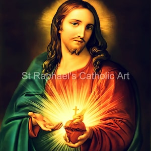 Sacred Heart - Jesus Divine Love - Catholic Art - Digital Downloads ...