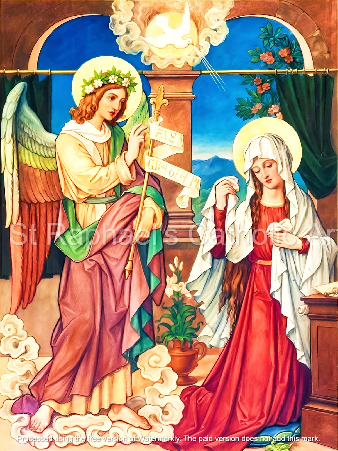 Annunciation of the Virgin Mary and the Angel Gabriel Catholic Holy ...