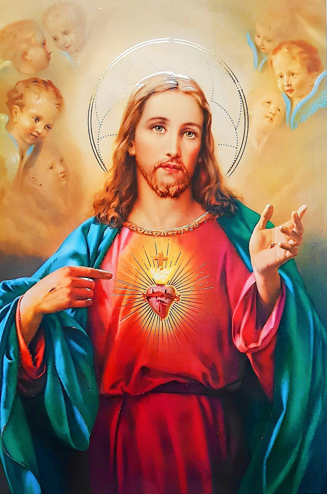 Sacred Heart Jesus Healing Catholic Powerful Holy Picture X5 Digital ...