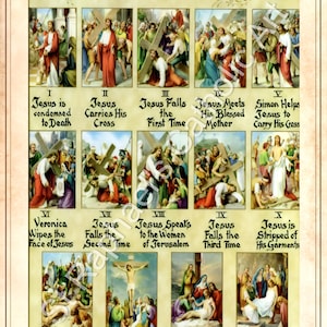 Stations of the Cross Catholic Lent Prayer Devotion Picture Poster for ...