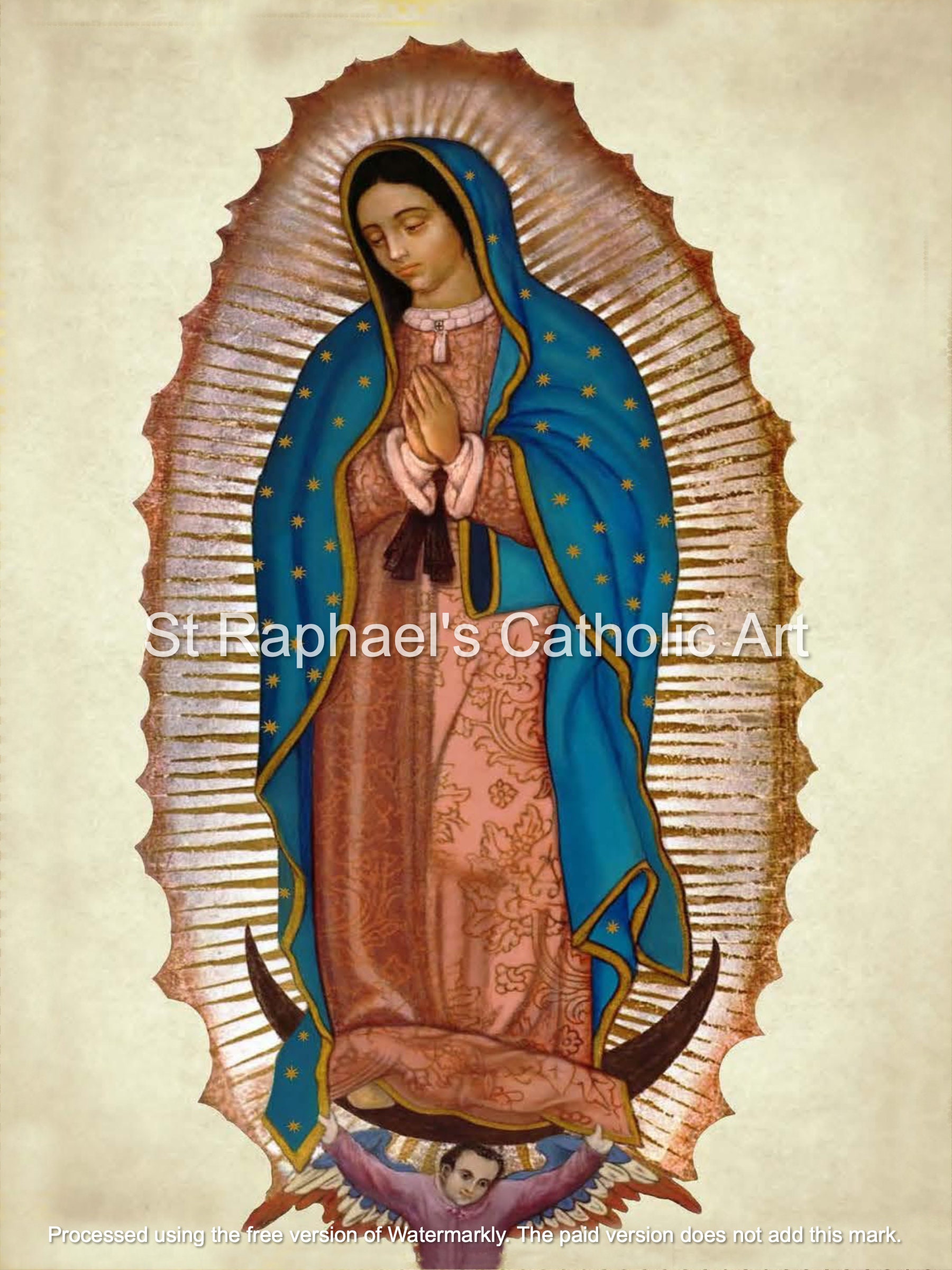 Our Lady of Guadalupe Original Catholic Icon Virgin Mary Mexico Digital ...
