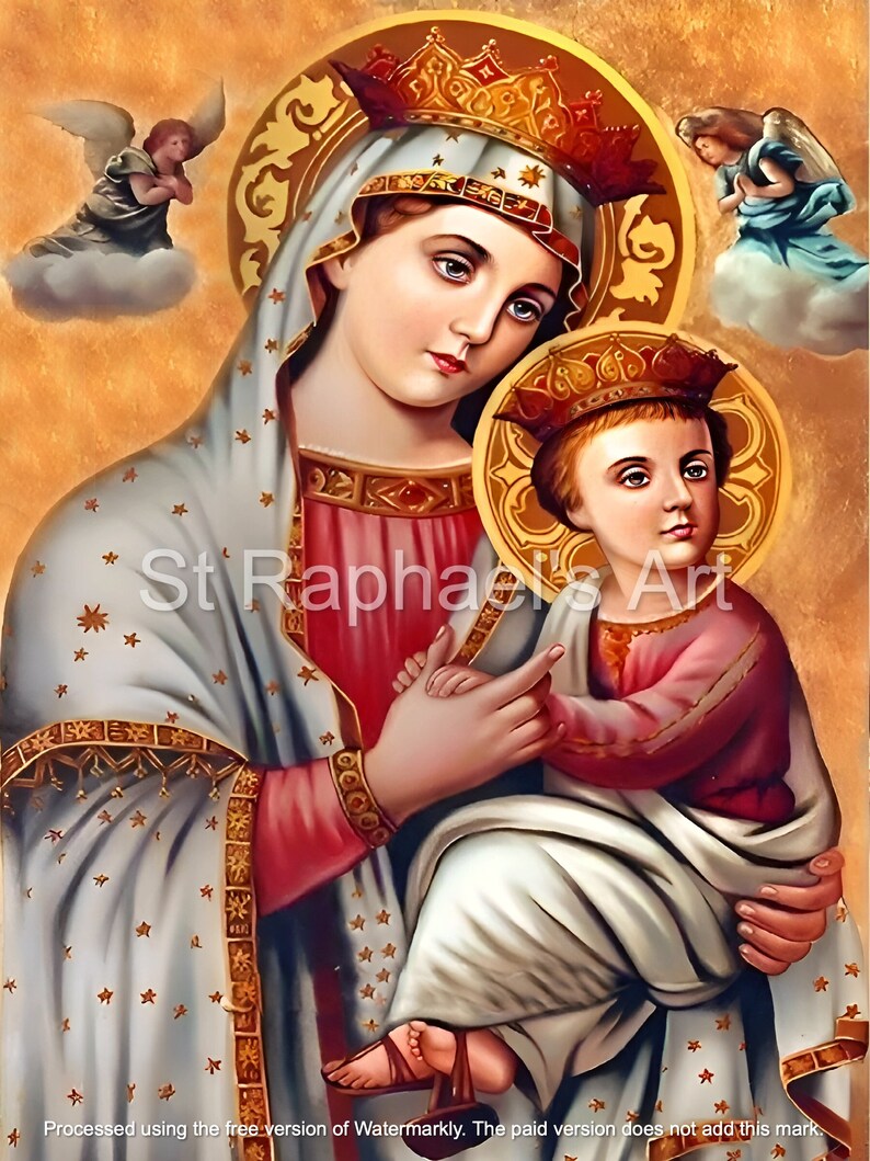 Virgin Mary Jesus Holy Icon of Peace Catholic Orthodox Mother of Divine ...