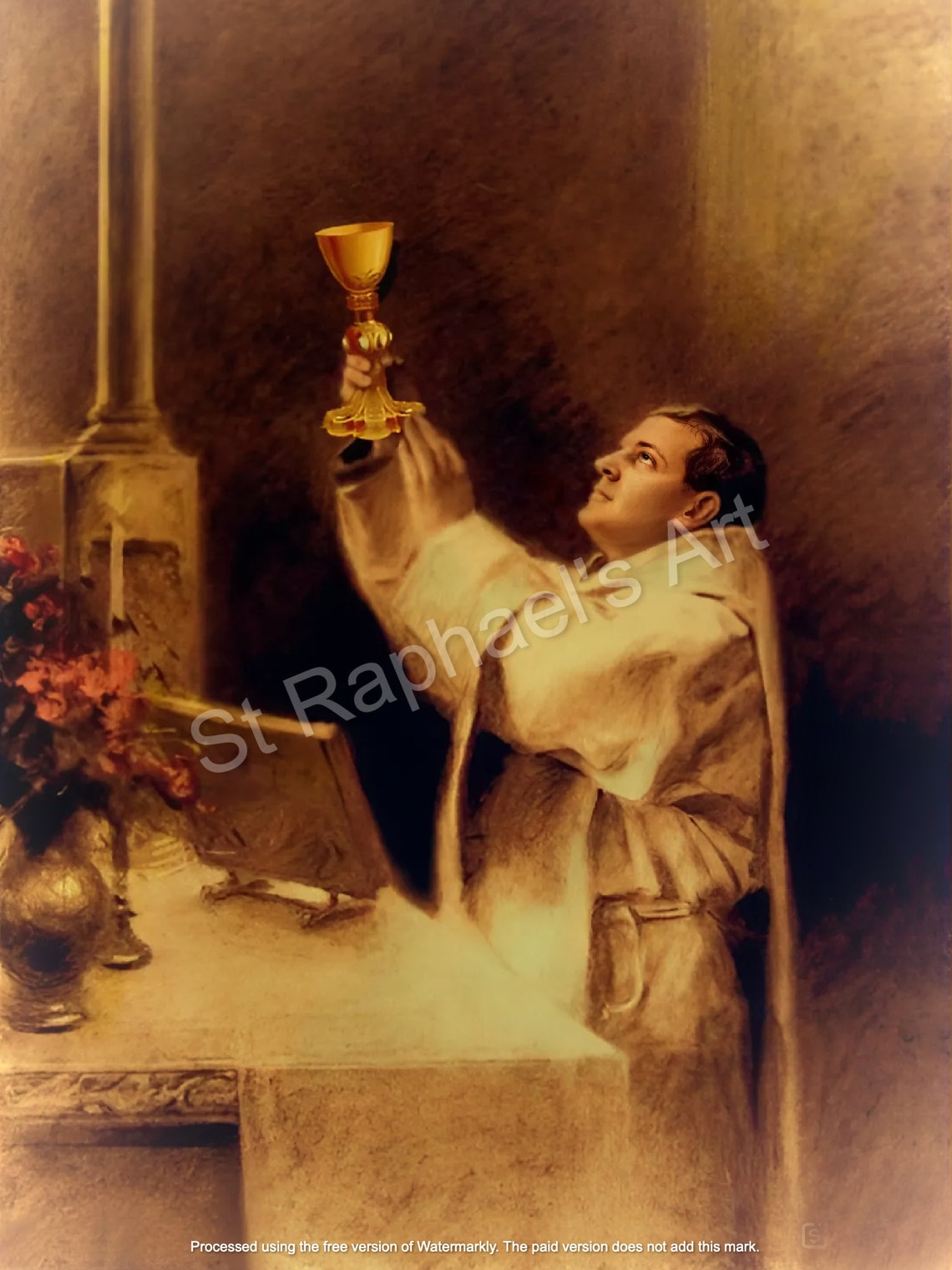 Catholic Holy Sacrifice of the Mass Jesus on the Altar Consecration of ...