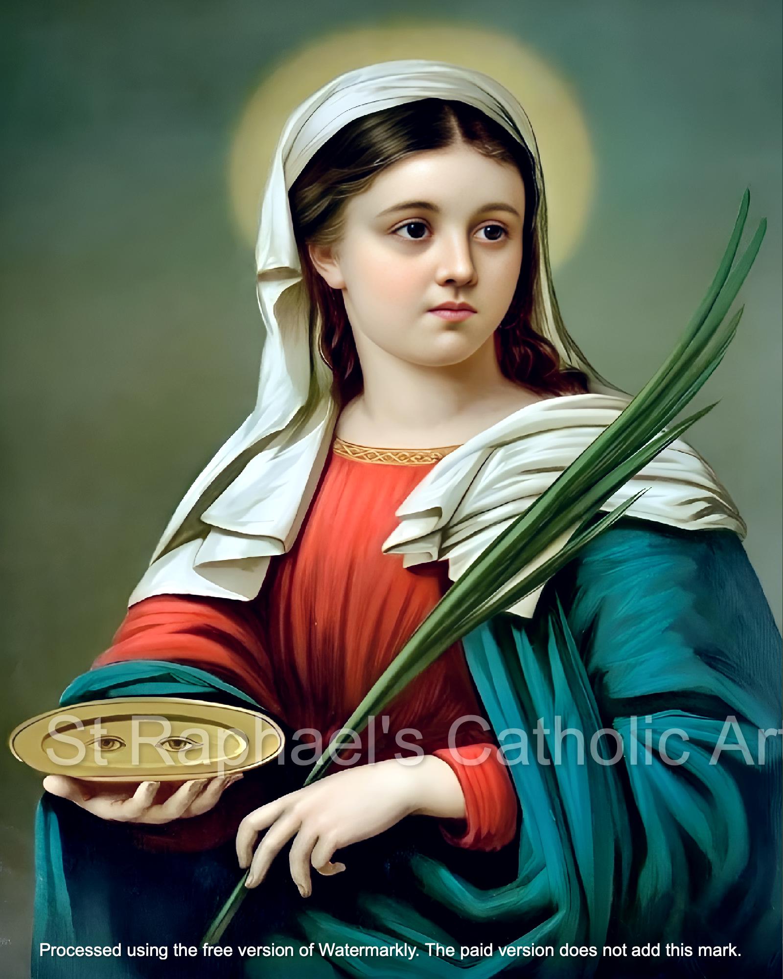 Saint Lucy Patron Saint Eyes Catholic Virgin and Martyr December 13th ...