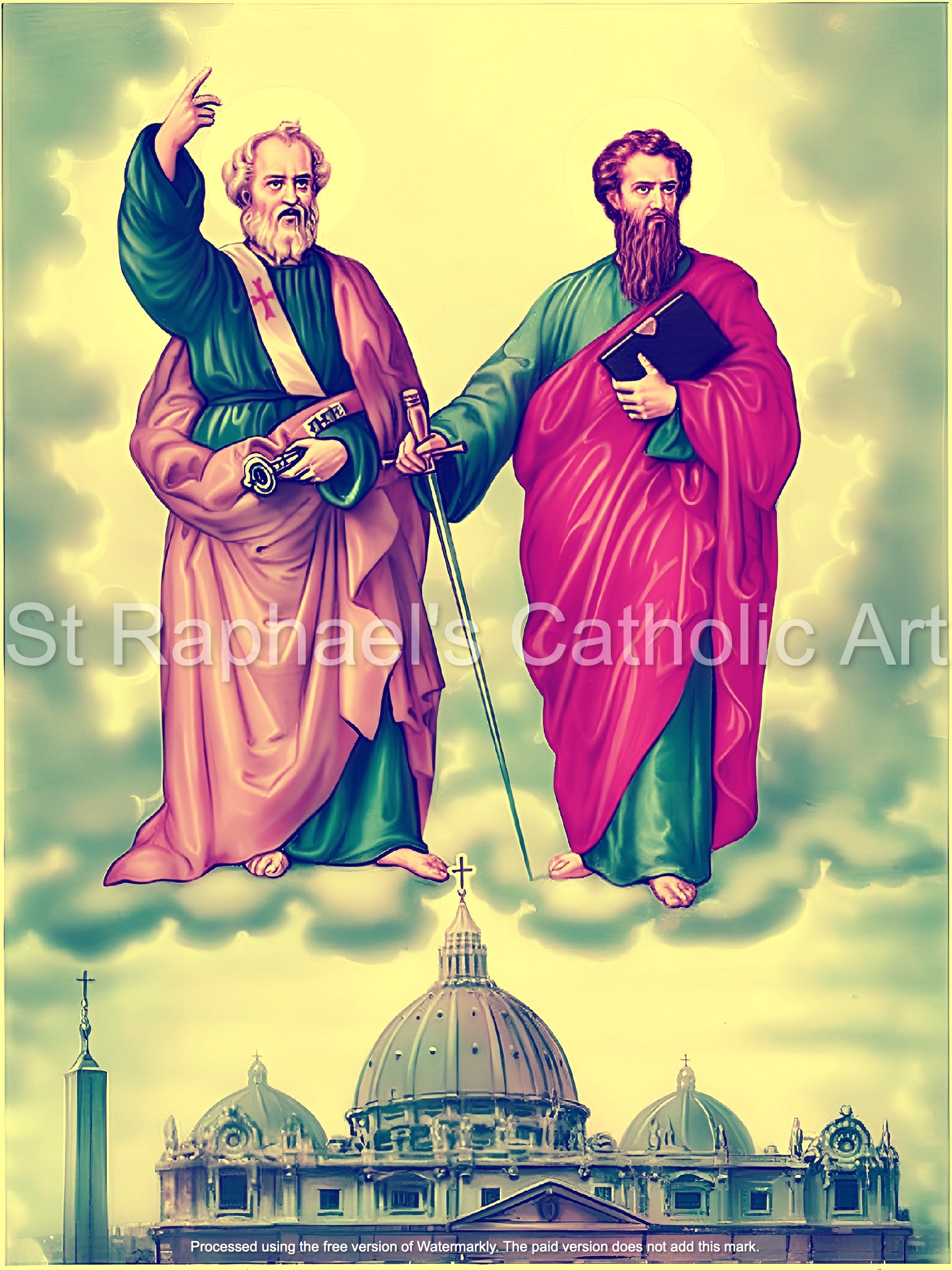 St Peter and Paul Catholic Pope Vatican Rome Art Digital Downloads - Etsy