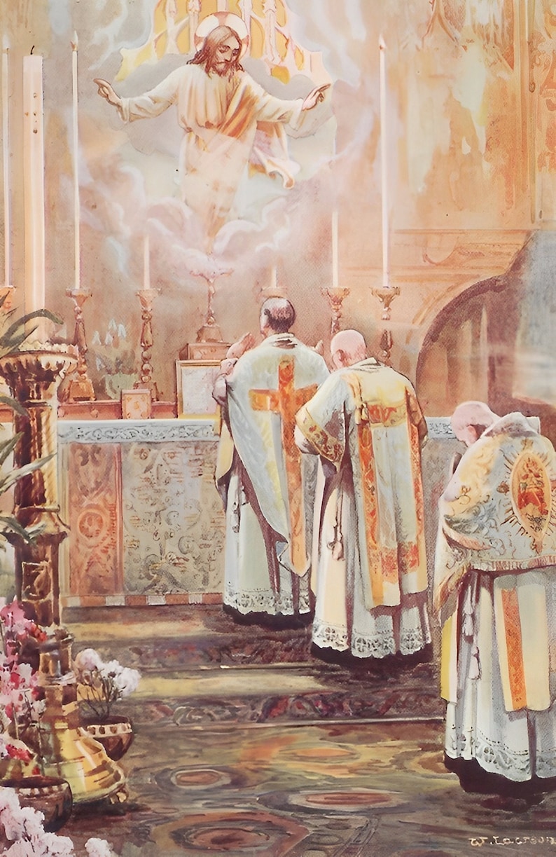 Latin Mass Catholic Sacrifice Traditional Picture Art Priest - Etsy