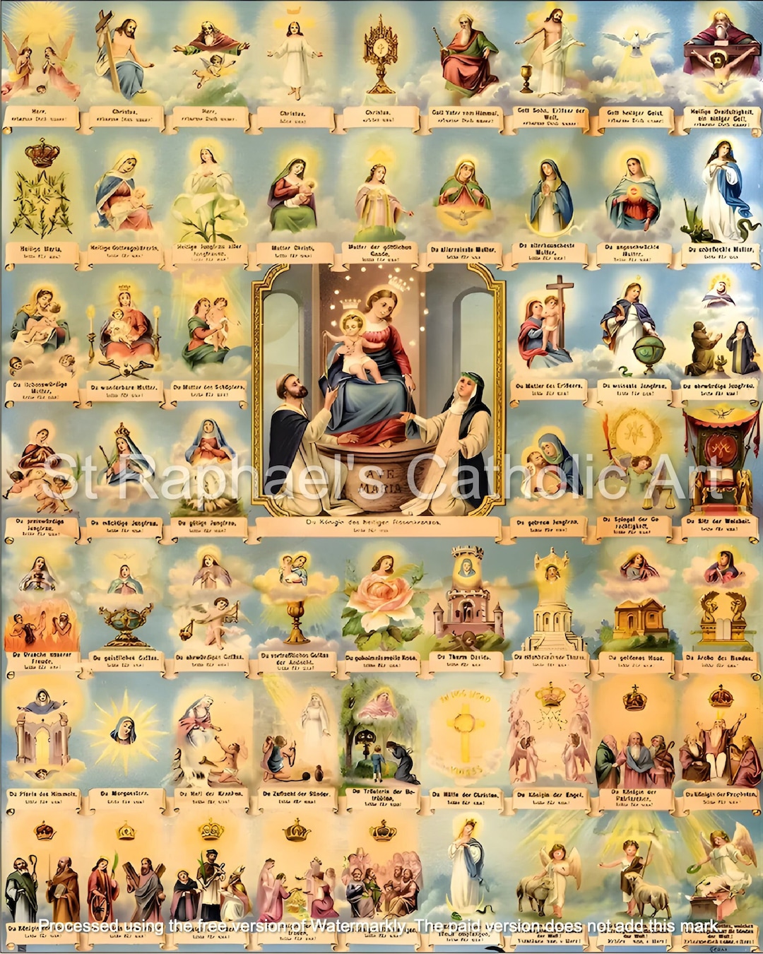 Catholic Litany of Loreto Blessed Virgin Mary Prayers Digital Download ...