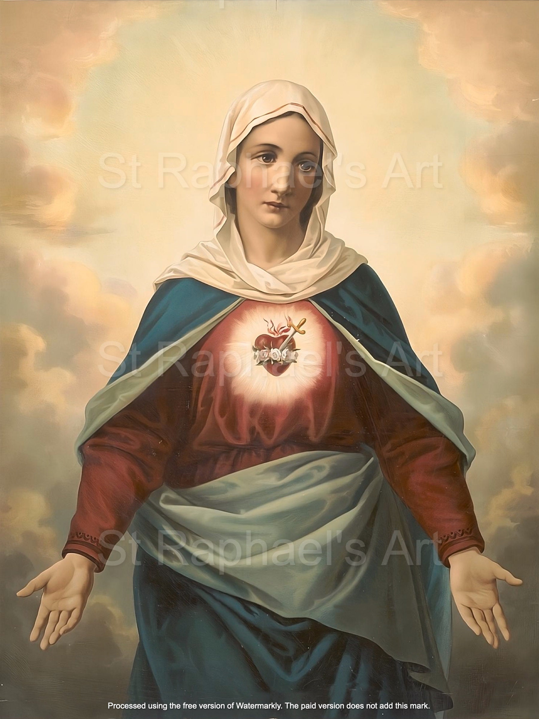 Our Lady of Divine Mercy Mother of God Catholic Vintage Digital ...