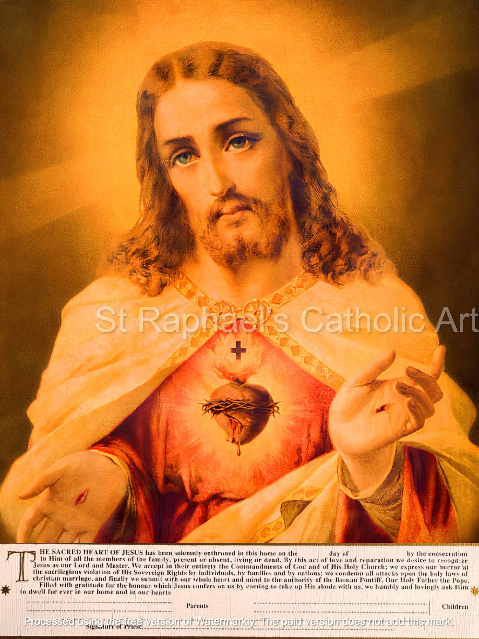 Sacred Heart of Jesus Consecration Catholic Family Home Blessing ...