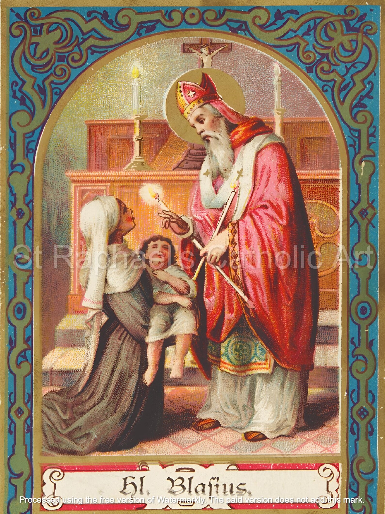 St Blaise Blessing Prayer Throats Holy Picture February 3rd Catholic ...