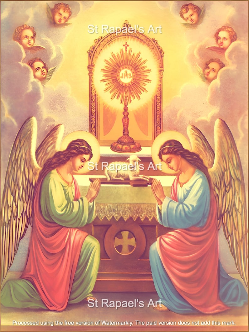 Adoration Angels Blessed Sacrament Jesus Holy Eucharist Benediction ...