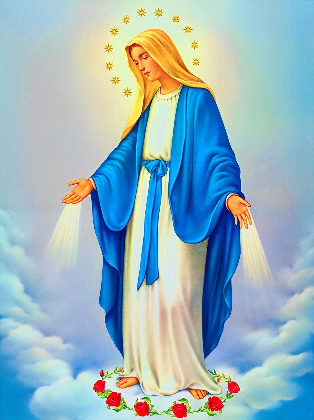 Virgin Mary Our Lady Roses Queen of Heaven Mother Mary - Etsy