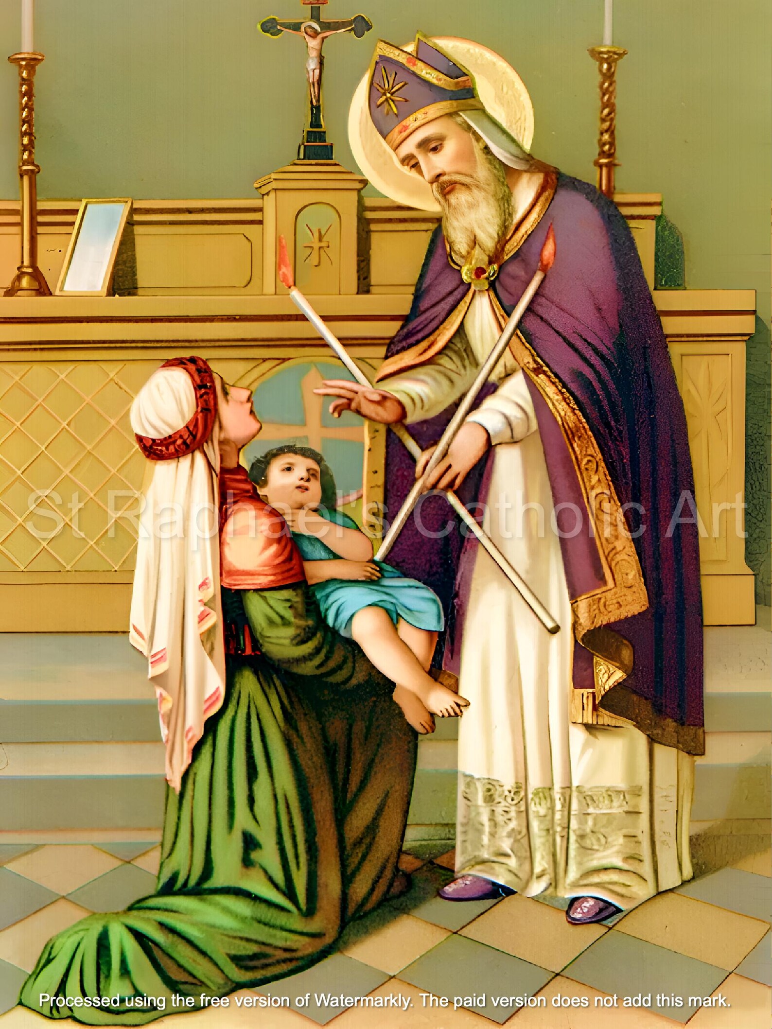 St Blaise Blessing Prayer Throats Holy Picture February 3rd Catholic ...