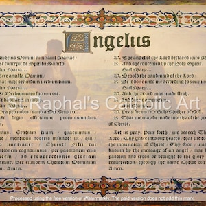 Catholic Angelus Prayer Card Traditional Latin and English - Etsy