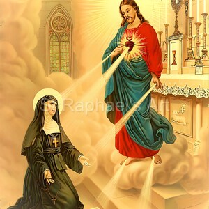 Sacred Heart Devotion First Friday Jesus St Margaret Mary Picture ...