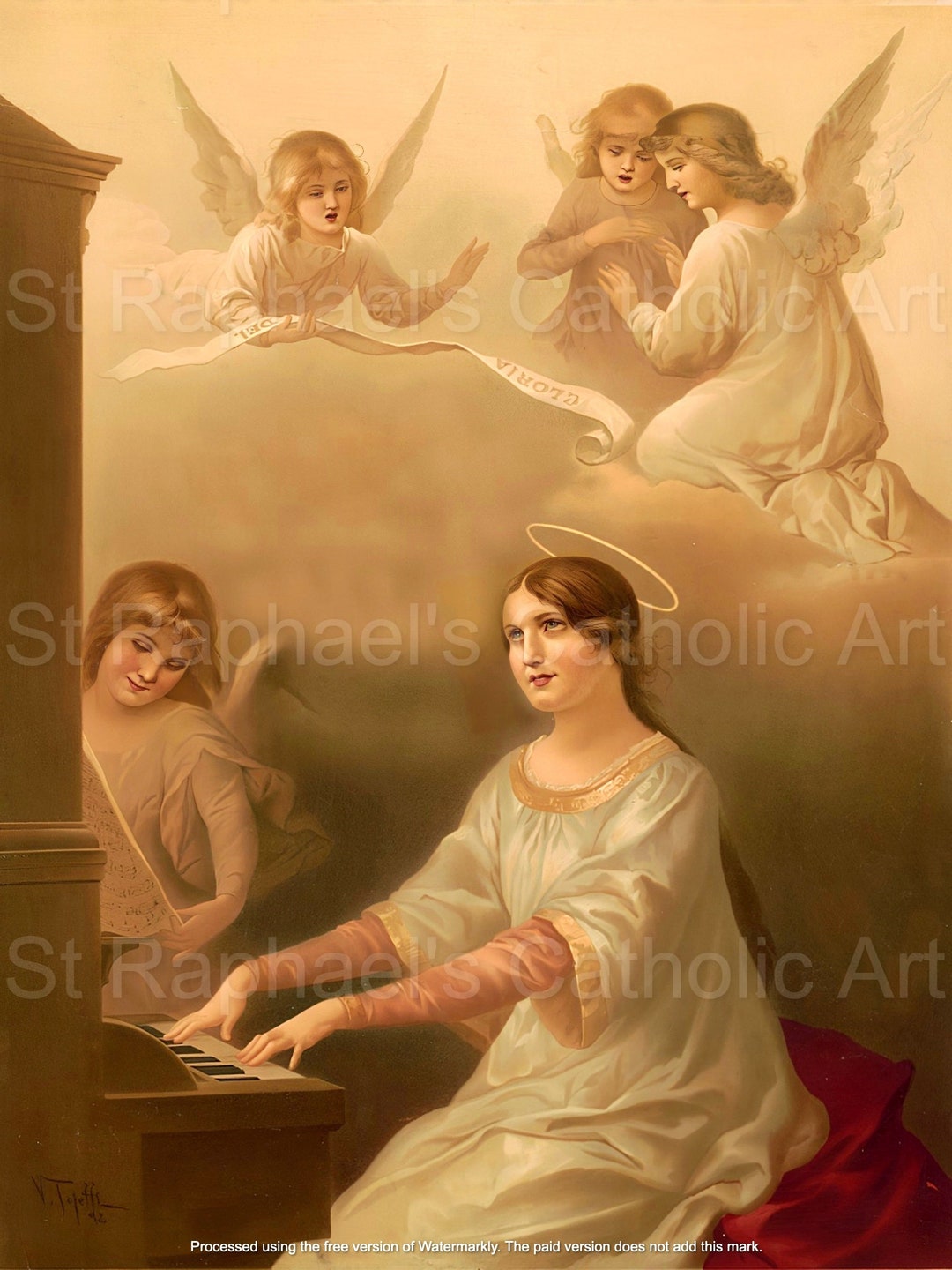 St Cecilia Catholic Picture Digital Download Patron Saint of Music - Etsy