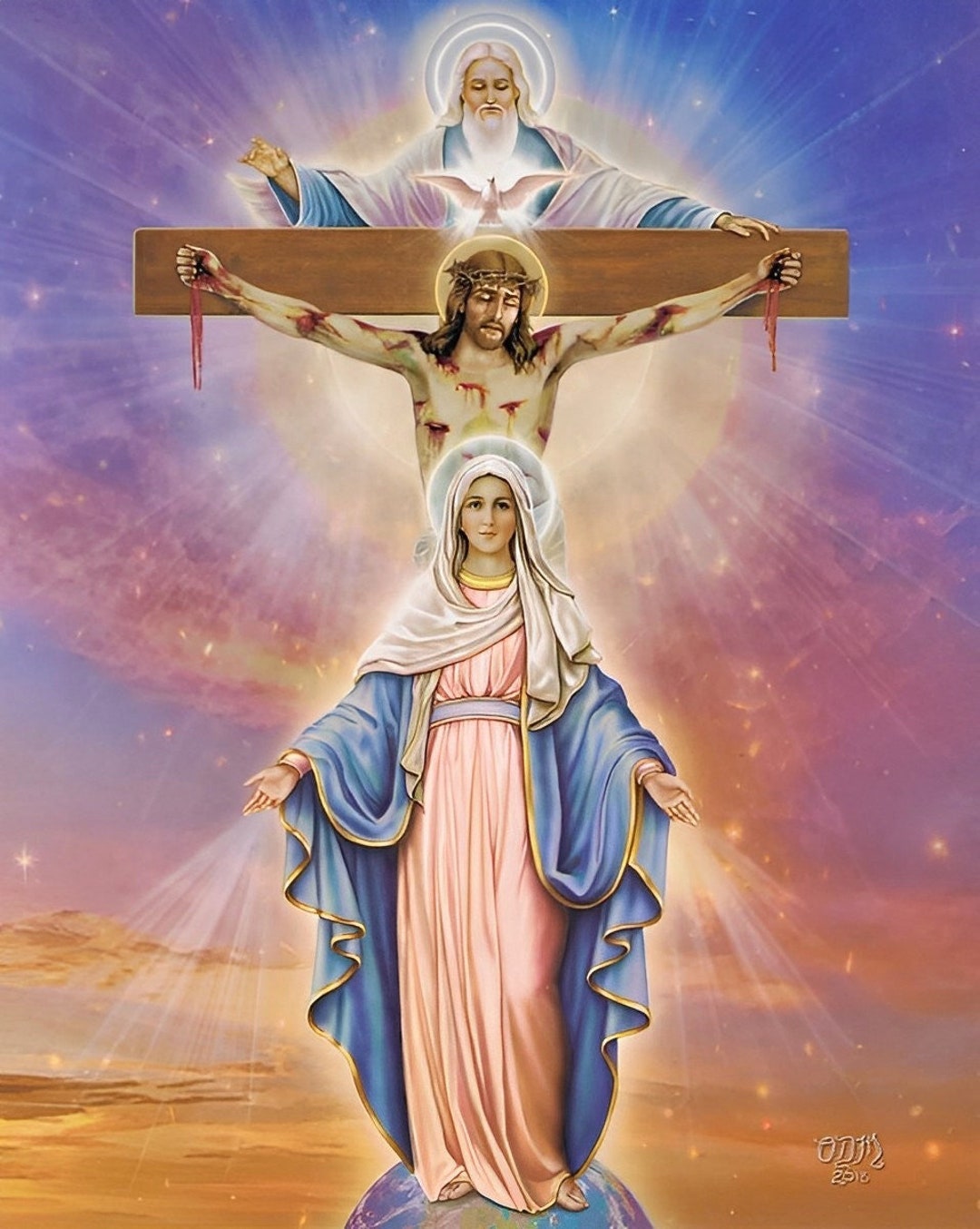 Virgin Mary Blessed Trinity Father Son Holy Ghost Heaven - Etsy