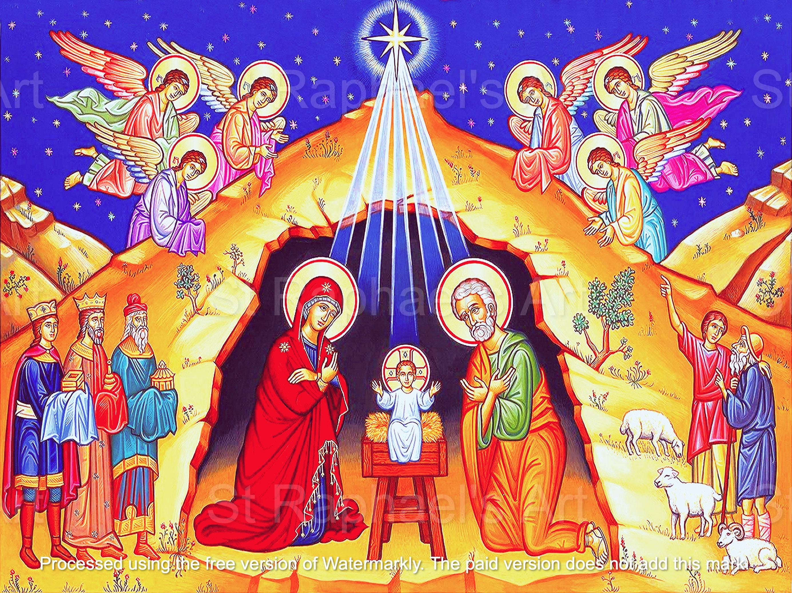 Nativity Christmas Icon Holy Orthodox Christian Catholic Digital ...