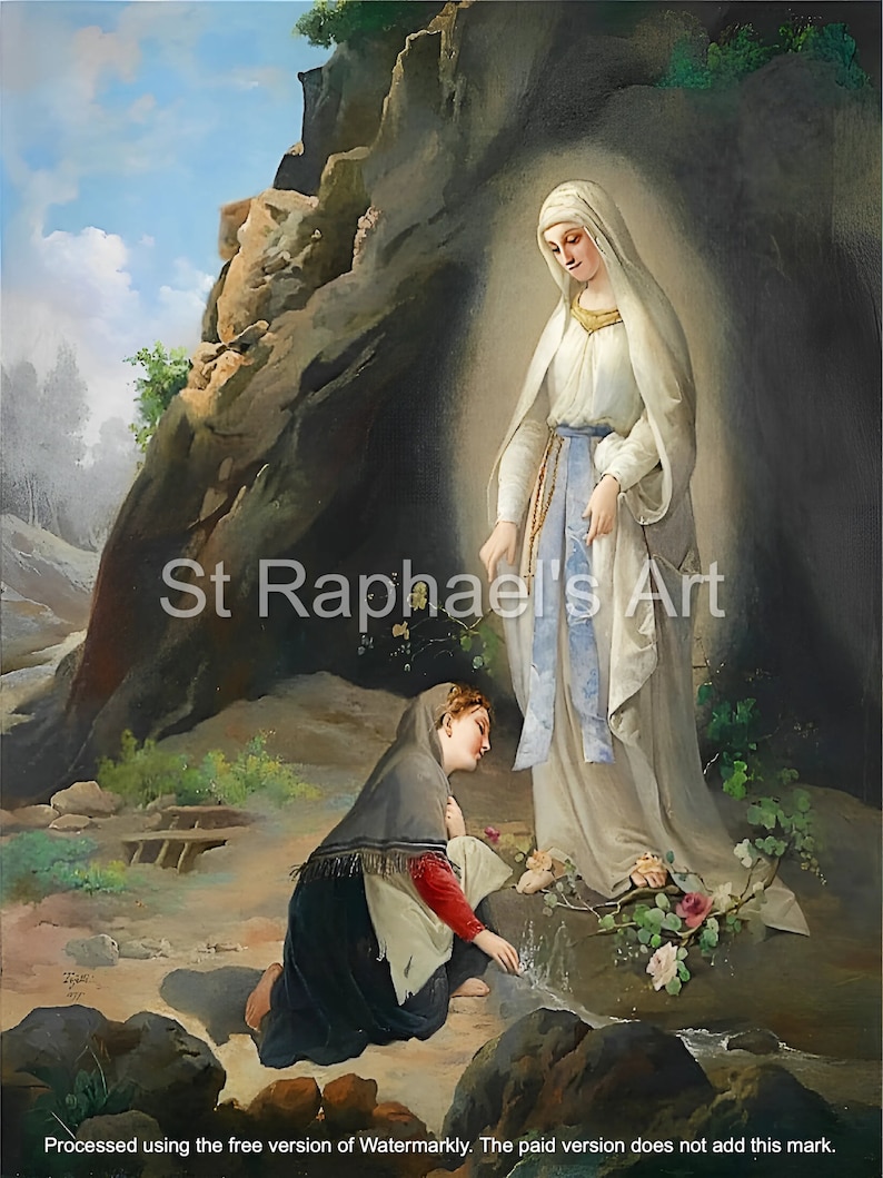 Our Lady of Lourdes Catholic Holy Pictures St Bernadette Apparition ...