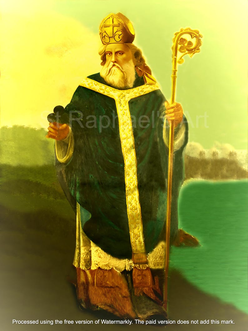 St Patrick Picture Holy Patron Saint of Ireland St Patrick's Day Irish ...