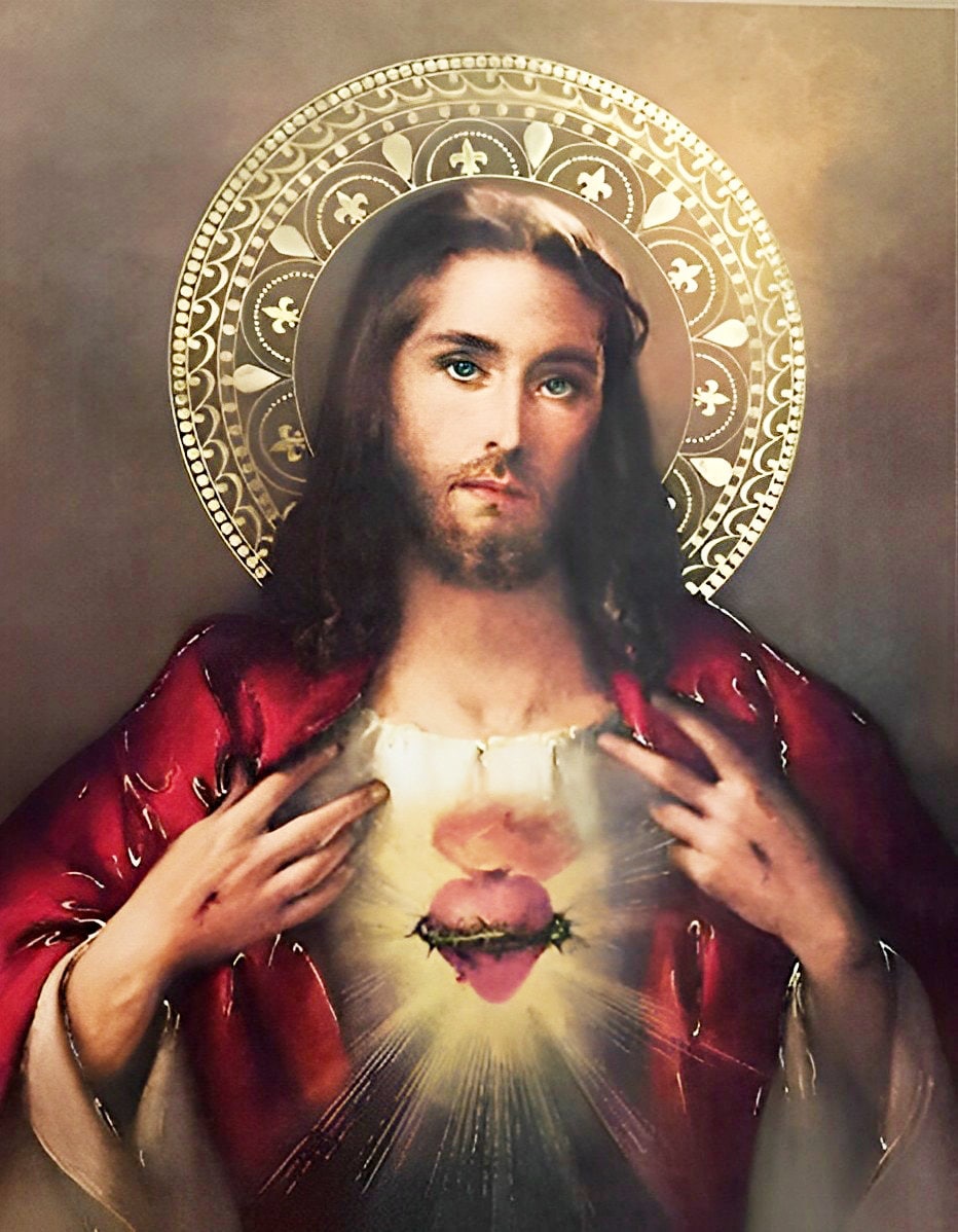 Sacred Heart of Jesus Immaculate Heart of Mary - Etsy Australia