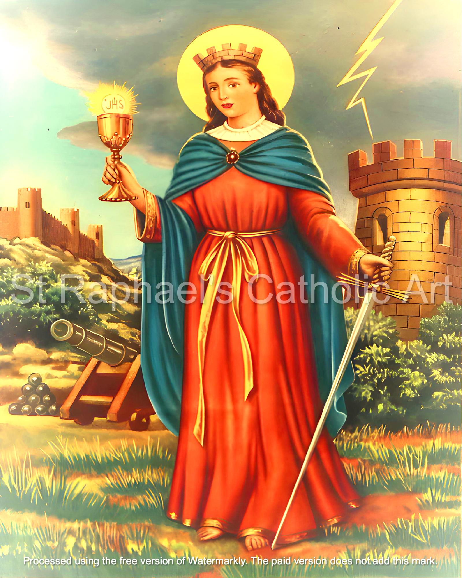 St Barbara Patron Saint Protection Military Lightning Santa Barbara ...