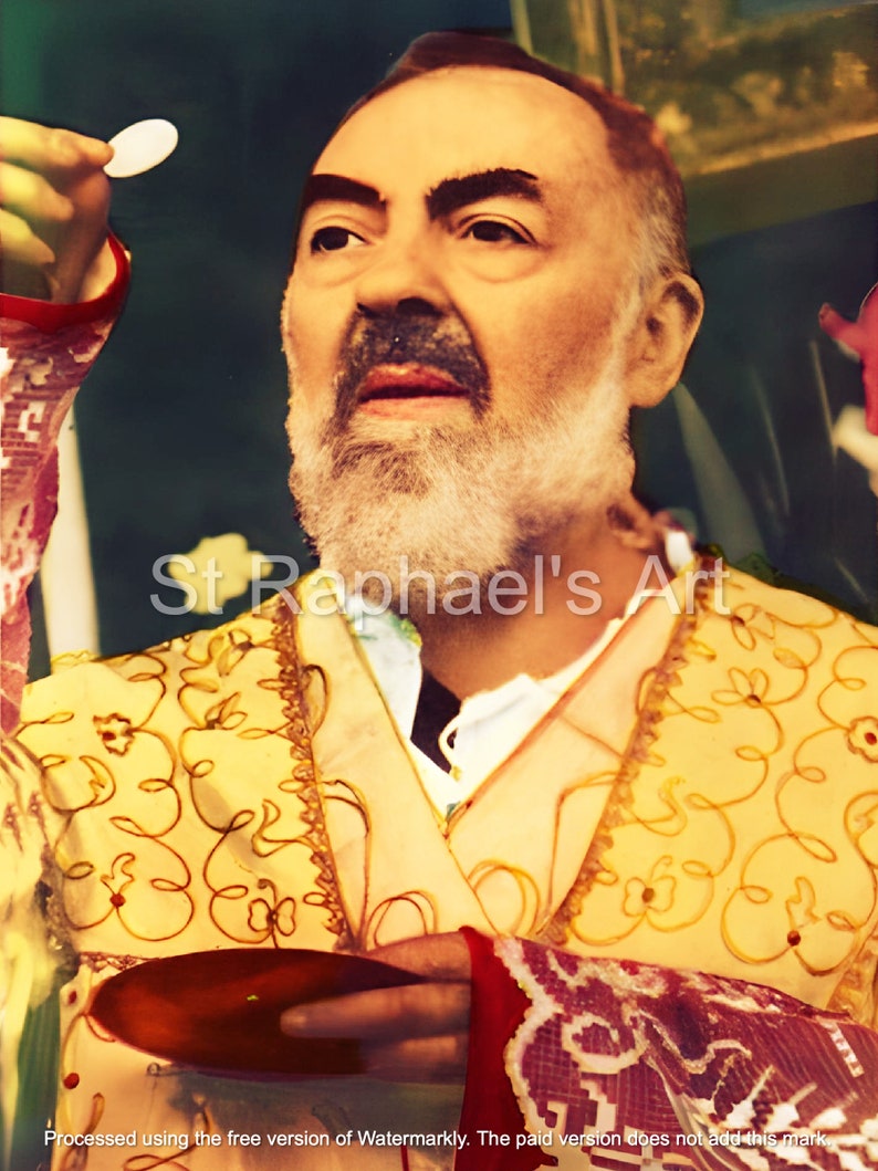 Padre Pio Holy Mass Communion Consecration Chalice Host Sacrifice of ...