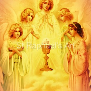 Angels Eucharistic Adoration Chalice Blessed Sacrament Holy Sacrifice ...