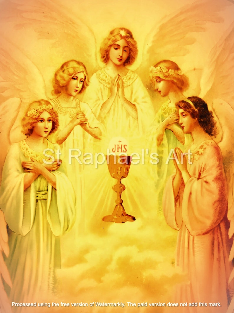 Angels Eucharistic Adoration Chalice Blessed Sacrament Holy Sacrifice ...